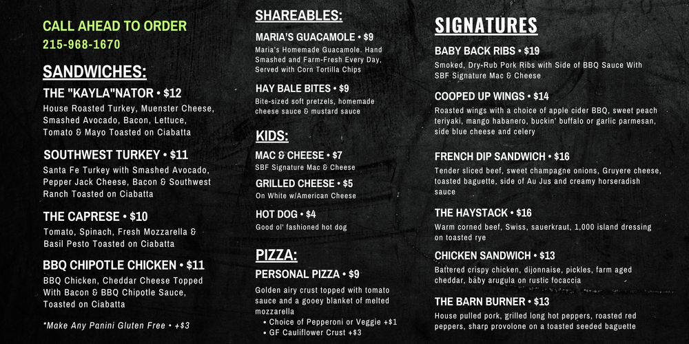 Kitchen Menu